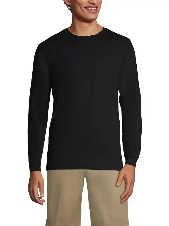 LANDS' END School Uniform Long Sleeve Essential T-shirt - Black