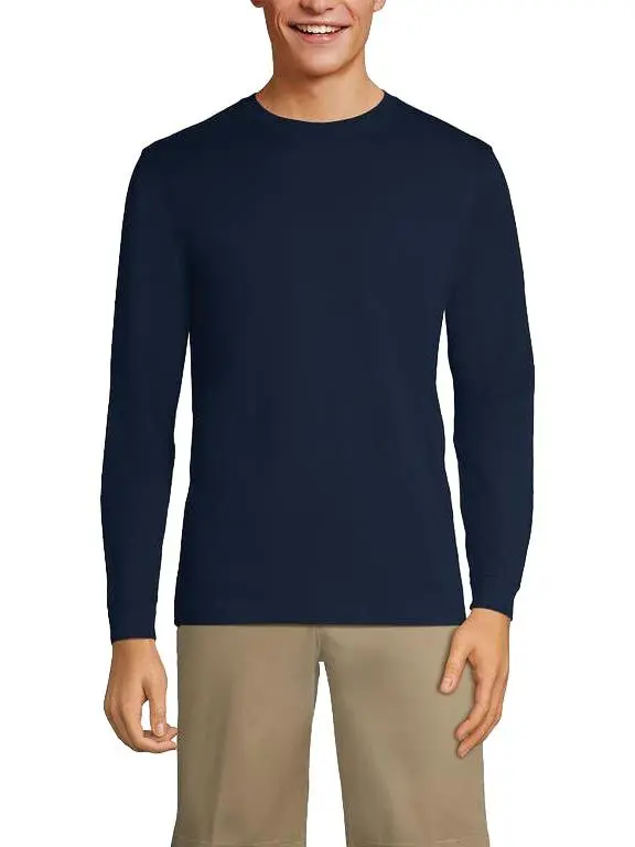 LANDS' END School Uniform Long Sleeve Essential T-shirt - Classic Navy