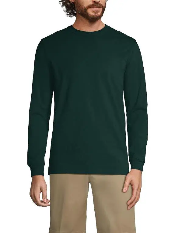 LANDS' END School Uniform Long Sleeve Essential T-shirt - Evergreen