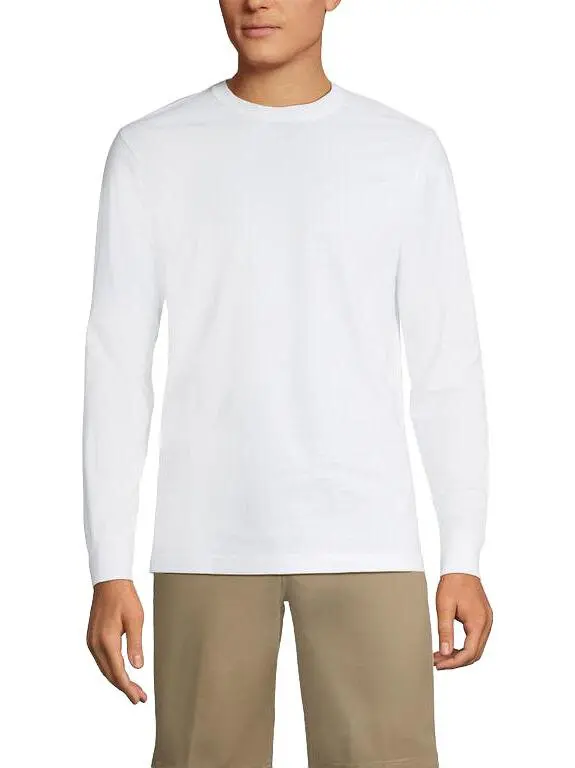 LANDS' END School Uniform Long Sleeve Essential T-shirt - White