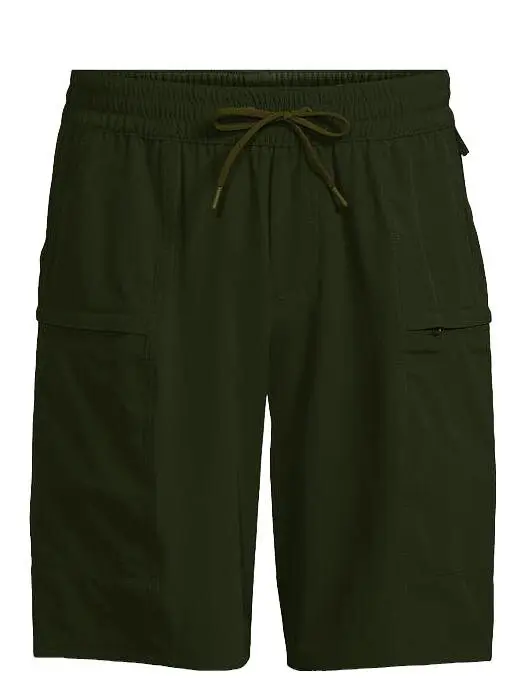 LANDS' END 9-inch Packable Cargo Swim Shorts - Dark Cilantro Green