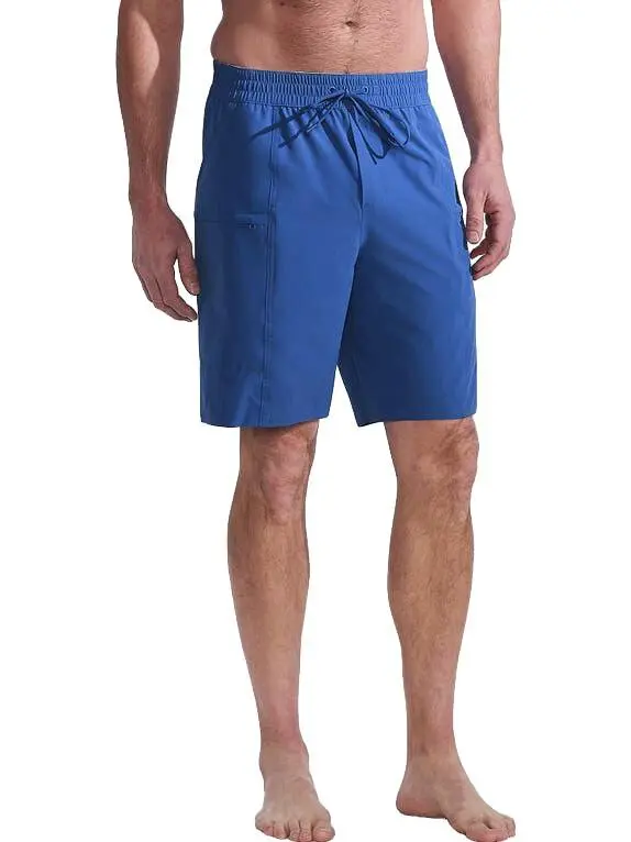 LANDS' END 9-inch Packable Cargo Swim Shorts - Mariner Blue