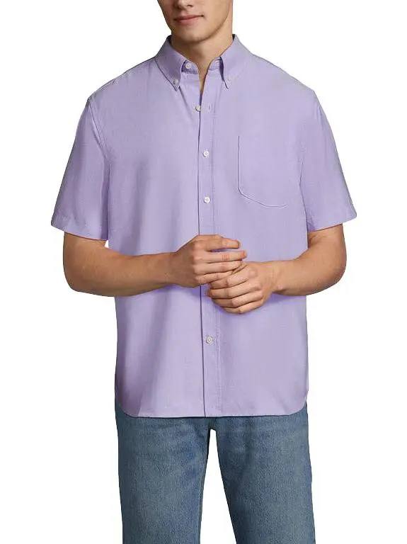 LANDS' END Short Sleeve Sail Rigger Shirt - Pale Deep Lilac