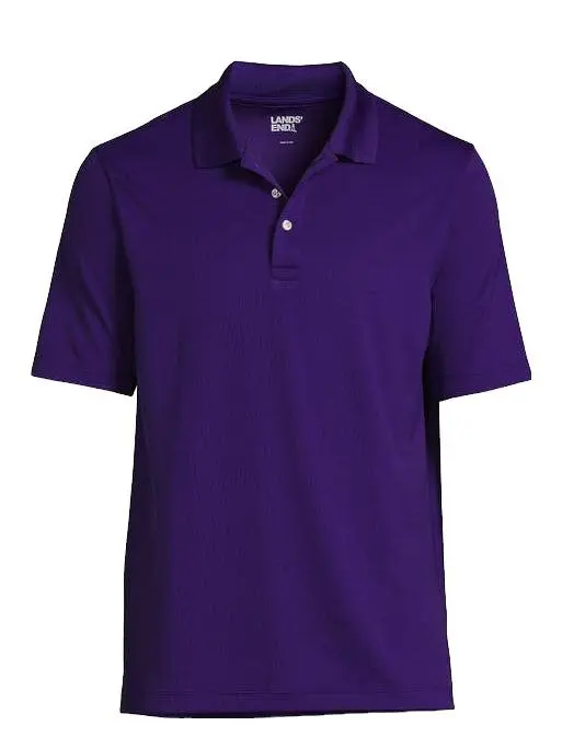 LANDS' END Short Sleeve Solid Active Polo Shirt - Deep Purple