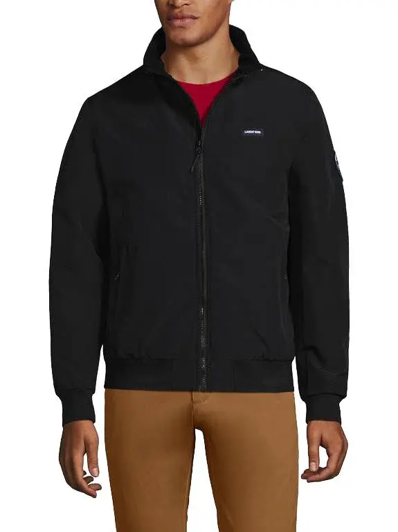 LANDS' END Classic Squall Waterproof Insulated Bomber Jacket - Black