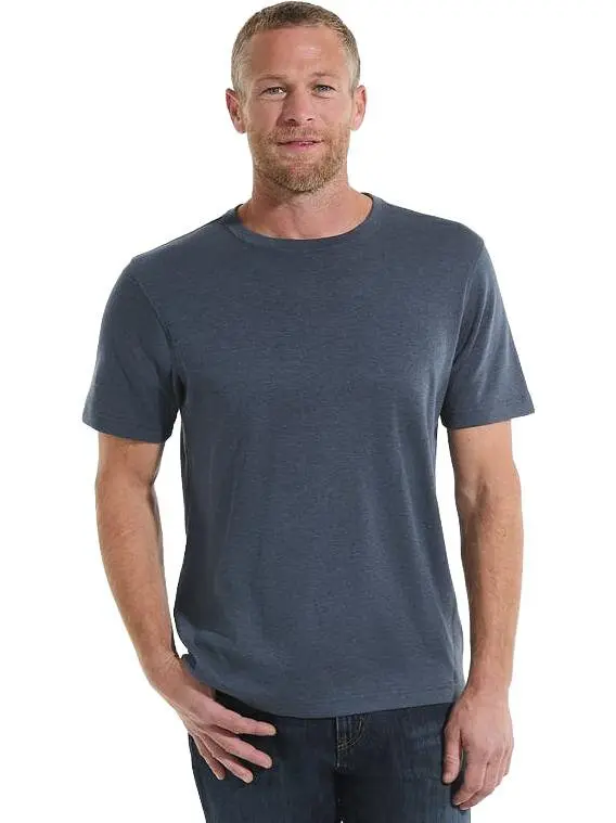 LANDS' END Short Sleeve Cotton Supima Tee - Dusk Indigo Heather