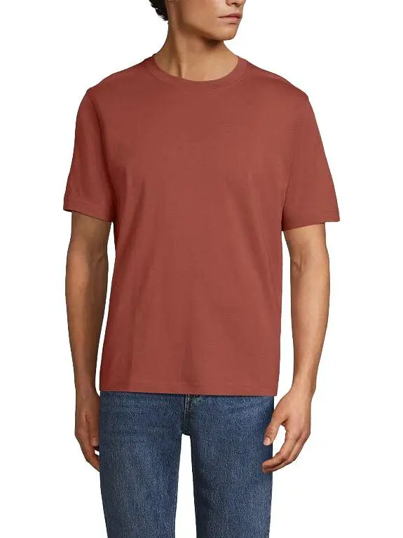 LANDS' END Short Sleeve Cotton Supima Tee - Earthen Clay