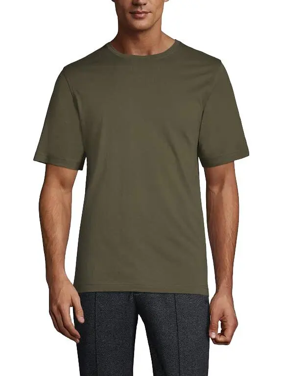 LANDS' END Short Sleeve Cotton Supima Tee - Forest Moss