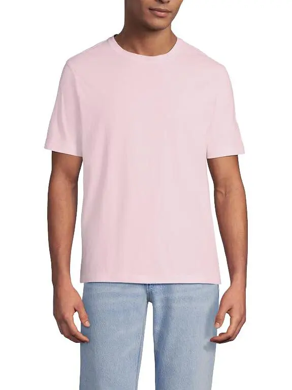 LANDS' END Short Sleeve Cotton Supima Tee - Pale Pink Quartz