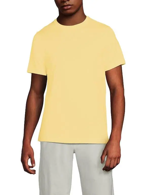 LANDS' END Short Sleeve Cotton Supima Tee - Pale Sunbeam Yellow