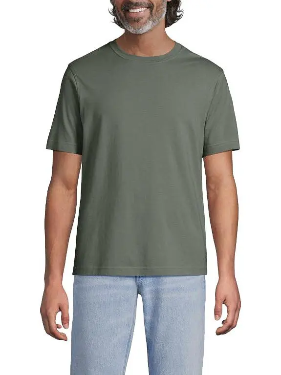 LANDS' END Short Sleeve Cotton Supima Tee - Sage