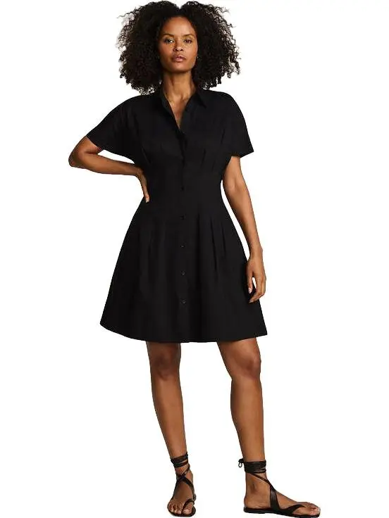 LANDS' END Cambric Above-the-knee Shirt Dress - Black