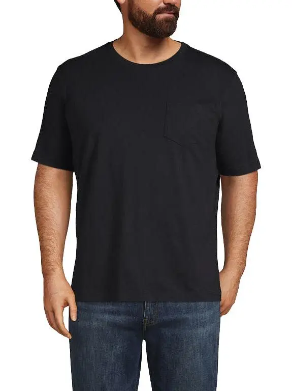 LANDS' END Super-t Short Sleeve T-shirt With Pocket - Black