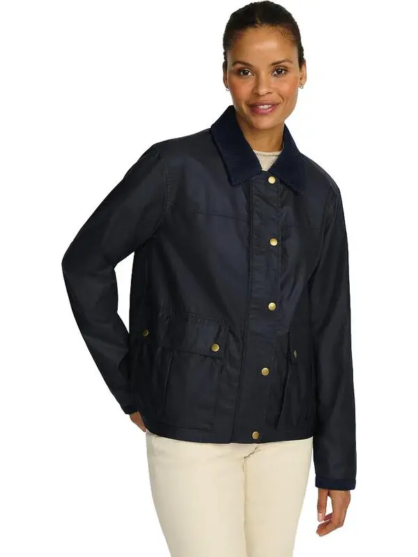 LANDS' END Waxed Cotton Barn Jacket - Dark Navy
