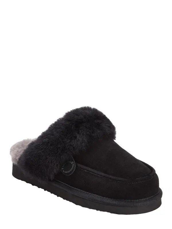 DEARFOAMS Fireside Melville Shearling Scuff Slipper - Black