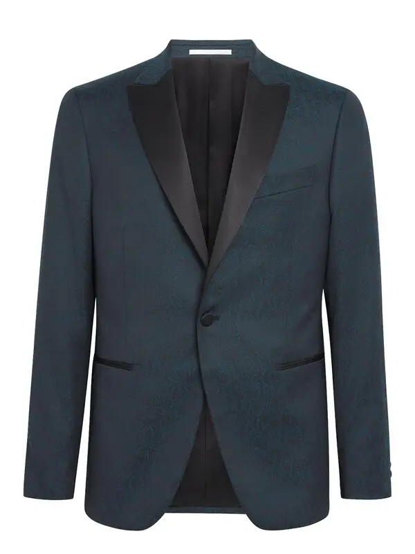 Pal Zileri Floral Jacquard Dinner Jacket - Navy
