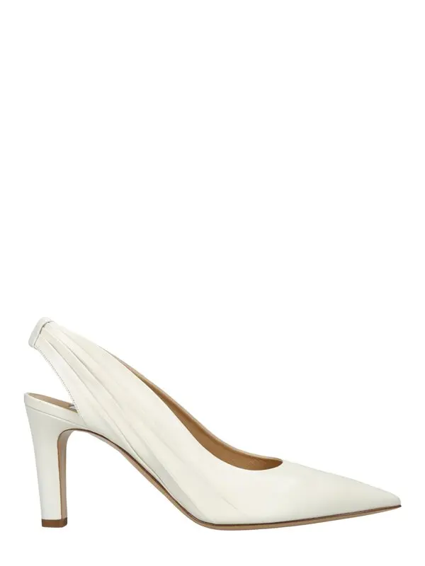 Gabriela Hearst Leather Amari Slingback Pumps - Ivory