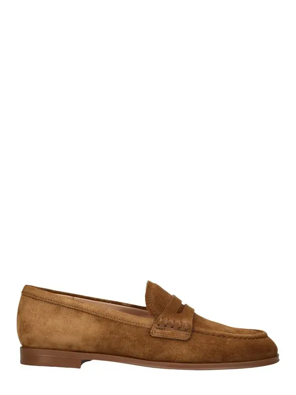 GIANVITO ROSSI Suede Georgie Loafers - Brown