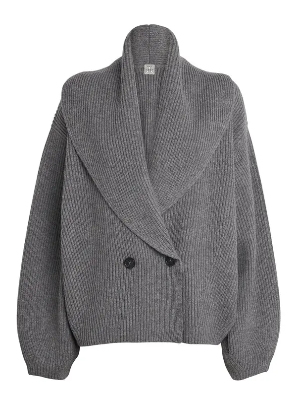 TOTEME Wool-blend Shawl Cardigan - Grey