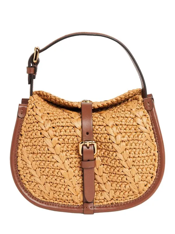 Etro Raffia Pony Crossbody Bag - Brown