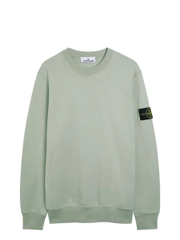 Stone Island Logo Cotton Sweatshirt - Sage