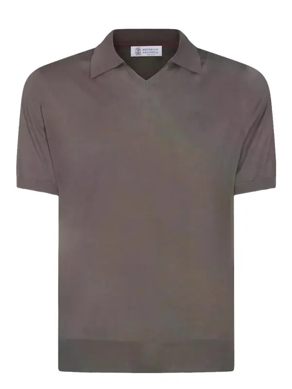 Brunello Cucinelli V-neck T-shirt - Brown
