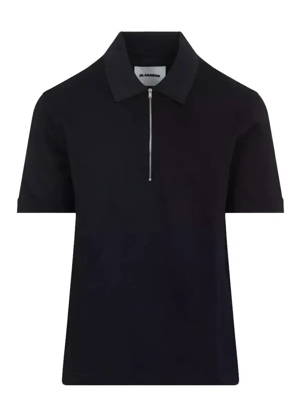 JIL SANDER Zip Polo Shirt - Black