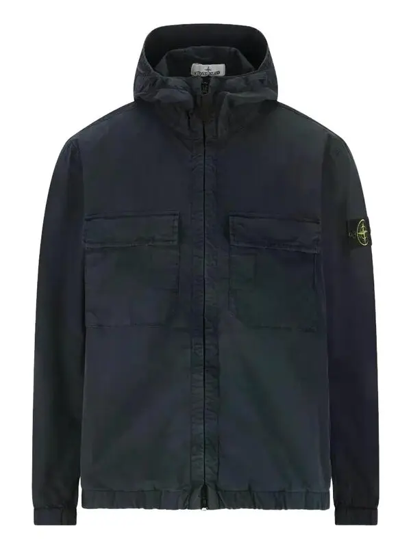 Stone Island Chest-pocket Hooded Jacket - Black