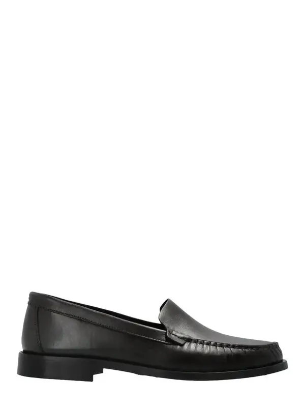 AeydĒ Arthur Topstitched Leather Loafers - Brown