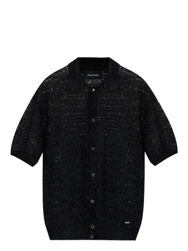 Dsquared2 Button-up Open-knit Shirt - Black