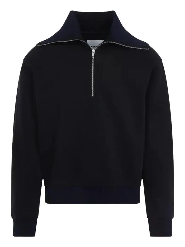 JIL SANDER Zip Collar Sweater - Blue
