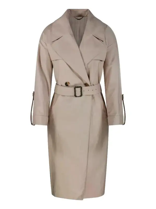 Max Mara Belted Double-breasted Coat - Neutrals