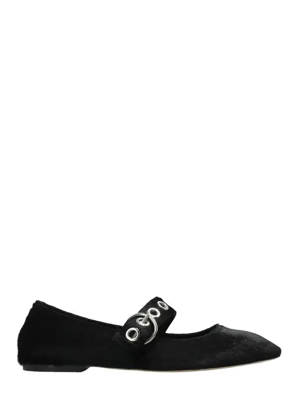 AeydĒ Eyelet Uma Flat Pumps - Black