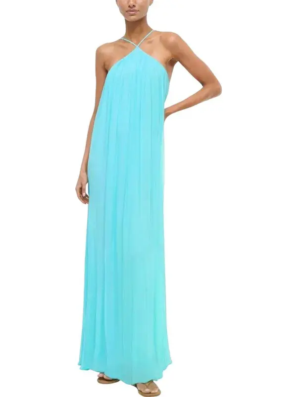 Staud Dasha Halterneck Maxi Dress - Blue