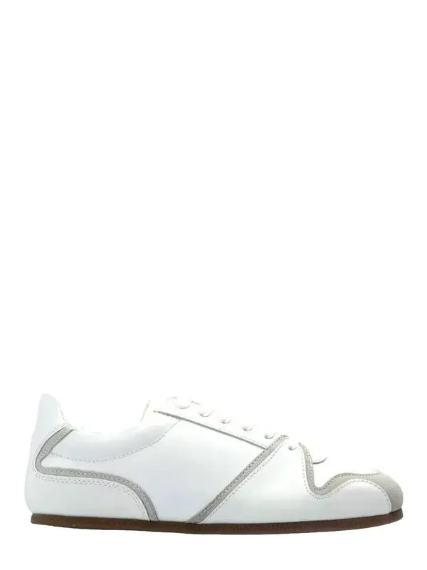 Moschino Lace-up Leather Sneakers - White