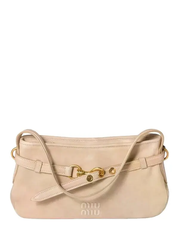 Miu Miu Aventure Leather Shoulder Bag - Neutrals
