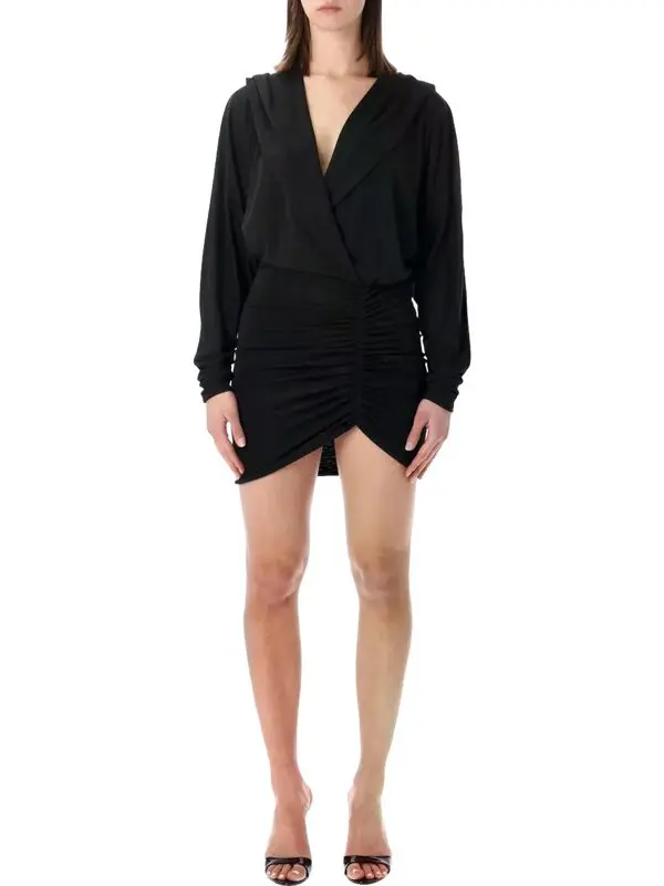 Andamane Grace Hooded Mini Dress - Black