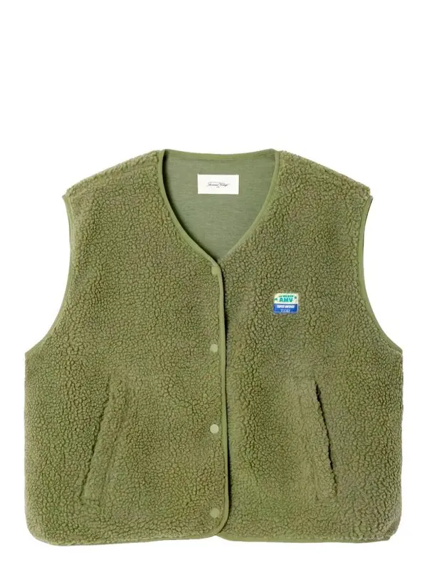 American Vintage Logo-patch Sleeveless Gilet - Green