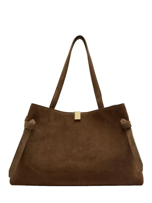 Yuzefi Gyoza Suede Tote Bag - Brown