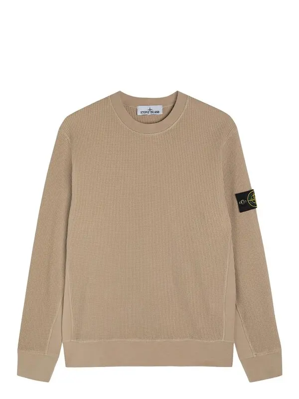 Stone Island Waffle Knit Cotton Jumper - Sand