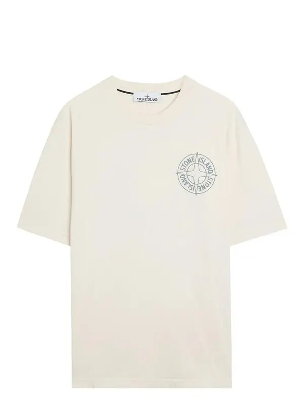 Stone Island Logo-print Cotton T-shirt - Ivory