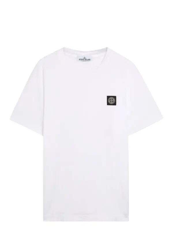 Stone Island Logo-appliquéd Cotton T-shirt - White