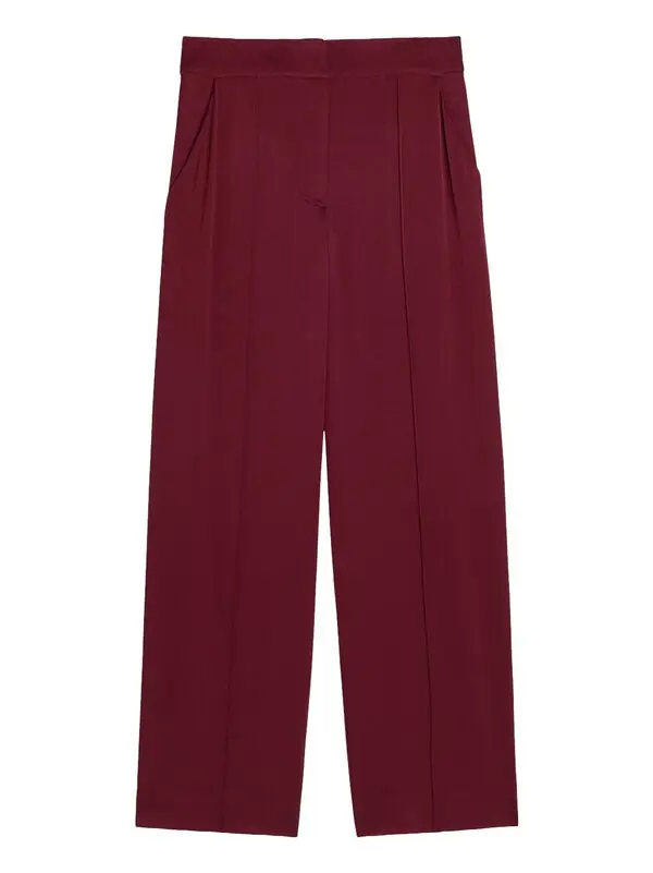 Simkhai Kyra Pintuck Wide-leg Satin Trousers - Red