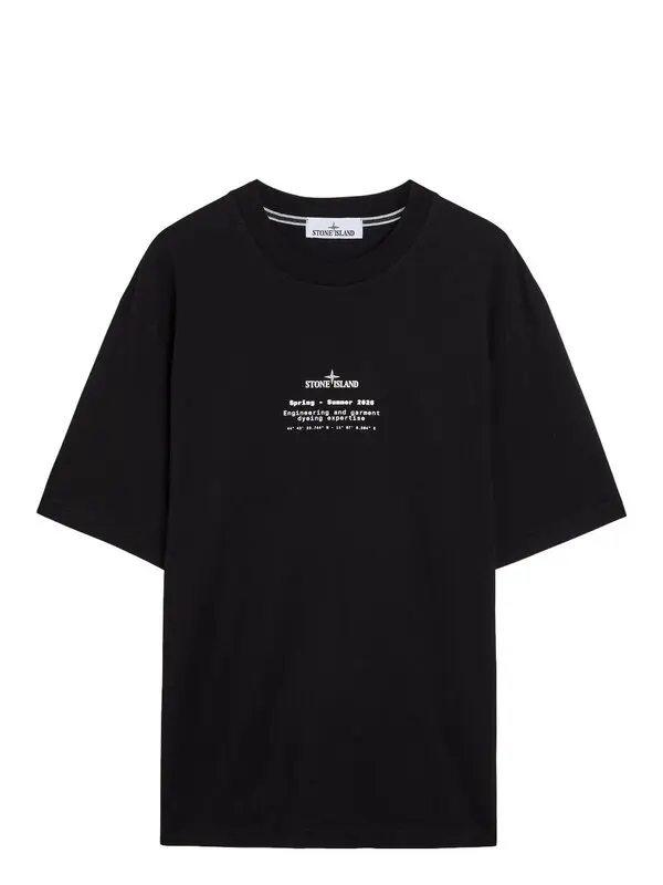 Stone Island Logo-print Cotton T-shirt - Black