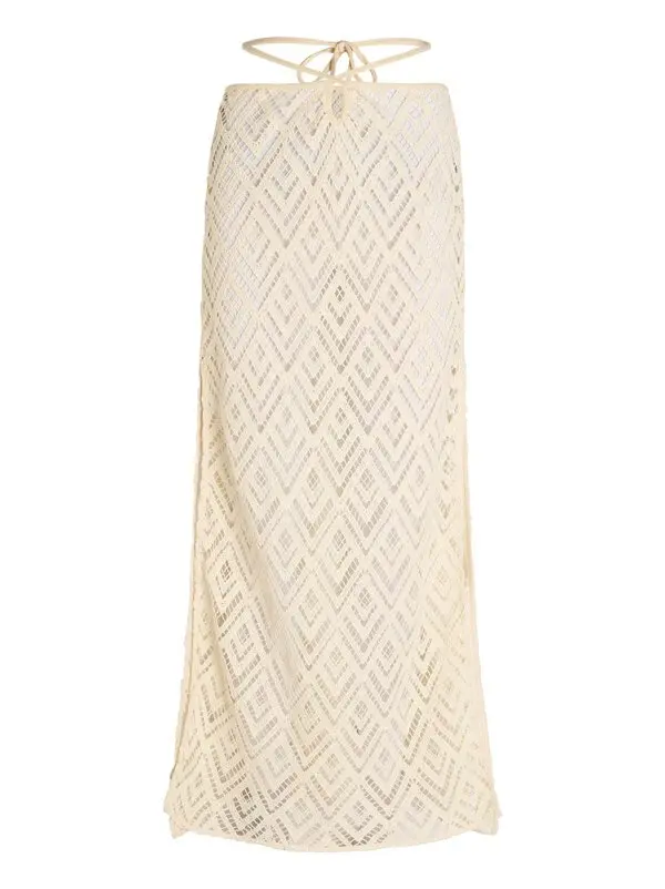 Johanna Ortiz Open-knit Cotton Maxi Skirt - Ecru