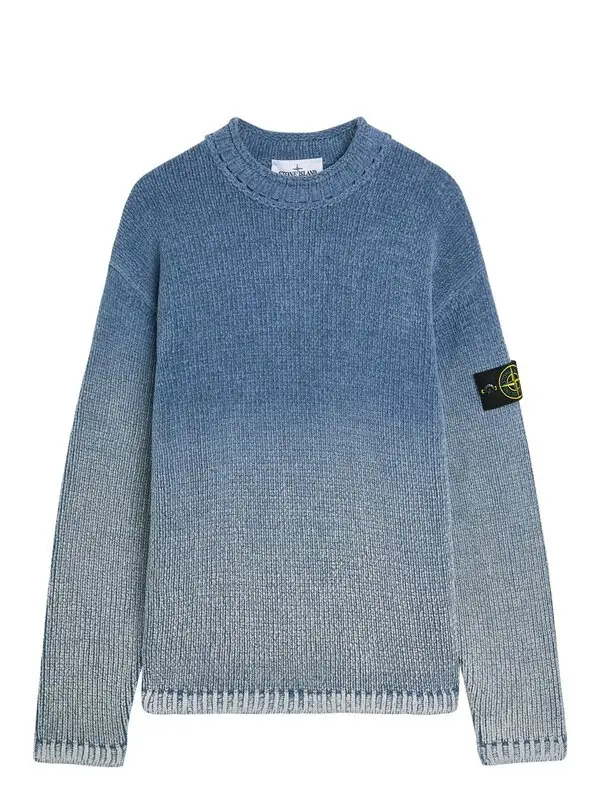 Stone Island Dégradé Cotton Jumper - Dark Blue
