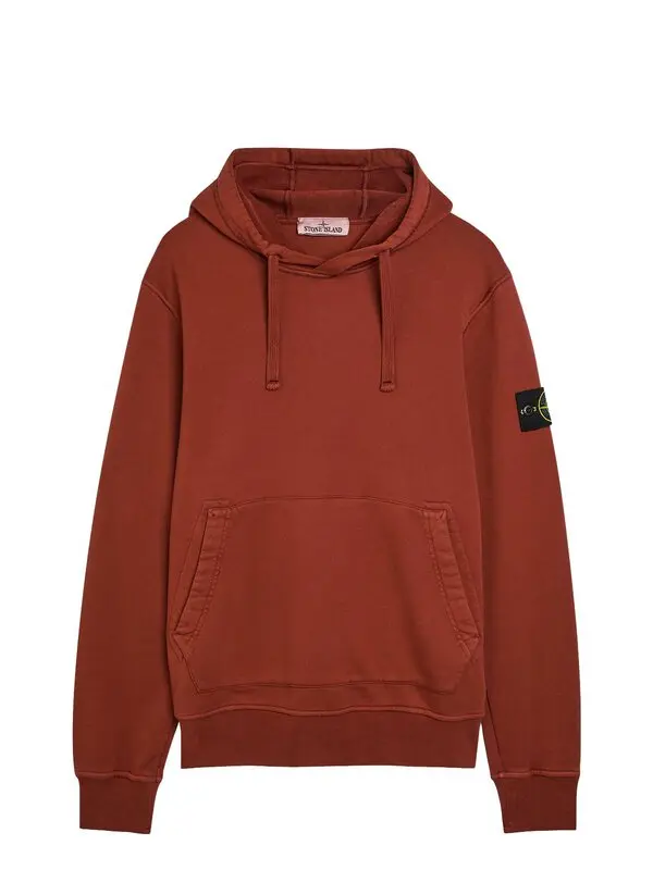 Stone Island Hooded Cotton Sweatshirt - Red