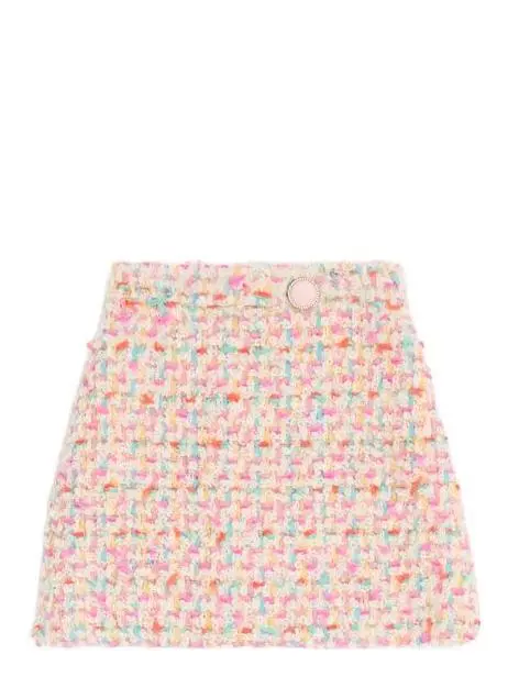 Valentino Garavani Tweed Skirt With Jewel Button - Multicolour