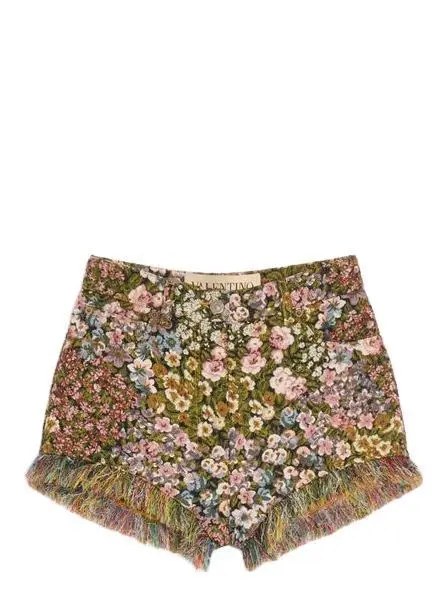 Valentino Garavani Apres L'hiver Fiorellini Gobelin Shorts - Black/multicolour