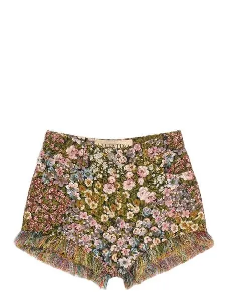 Valentino Garavani Apres L'hiver Fiorellini Gobelin Shorts - Black/multicolour